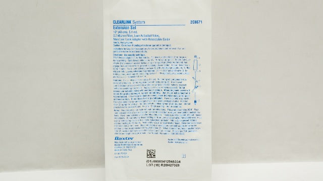 Baxter 2C8671 Clearlink System Extension Set 16inch x 5.1 mL, 0.2Micro ...