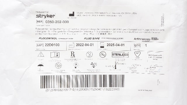 Stryker 0350-202-000 Flocontrol Arthroscopy Pump Tube Set – Imedicsales