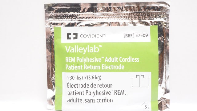 Covidien E7509 REM Polyhesive Adult Cordless Return Electrode >30lbs ...