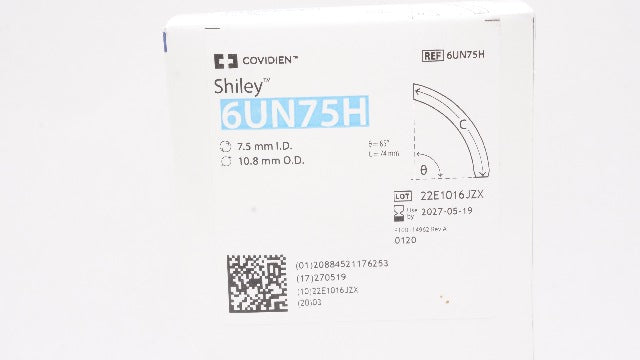 Covidien 6UN75H Shiley Adult Flexible Tracheostomy Tube Cuffless 7.5ID ...