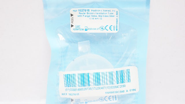 Medtronic 1027015 Reuter Bobbin Ventilation Tube w/Flange Holes 1.14mm ...