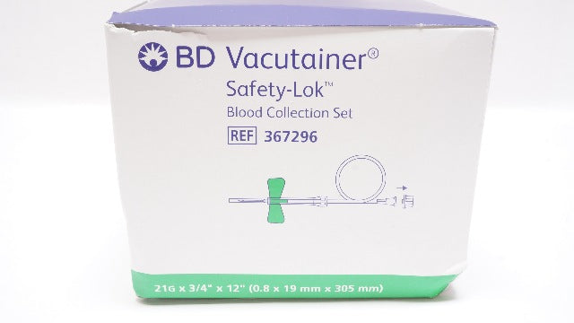 BD 367296 Vacutainer Safety-Lok Blood Collection Set 21G x 3/4 x 12in ...