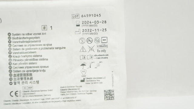 Edwards Lifesciences VMP306 VAMP Jr Blood Management System 6inch ...