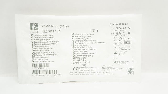 Edwards Lifesciences VMP306 VAMP Jr Blood Management System 6inch ...