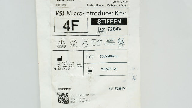 Teleflex 7264V Vascular Solutions VSI Micro-Introducer Kits Stiffen 4F ...