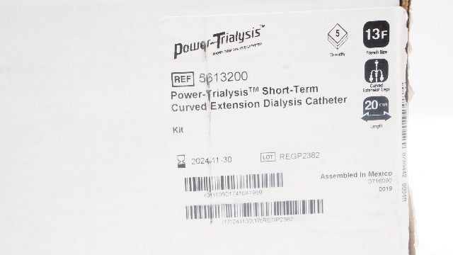 Bard 5613200 Power-Trialysis Curved Extension Dialysis Cath 13F - Box ...
