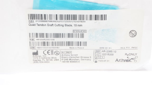 Arthrex AR-2385-10 Quad Tendon Graft Cutting Blade, 10mm (x) – Imedicsales