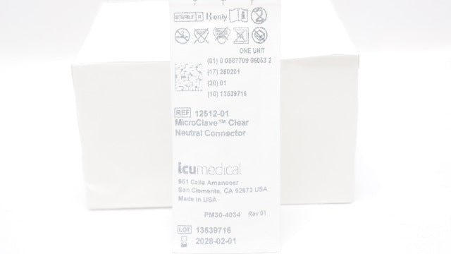 ICU Medical 12512-01 MicroClave Clear Neutral Connector – Imedicsales