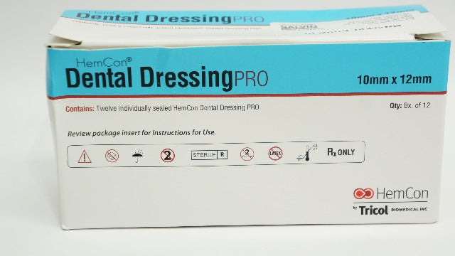Tricol 1050 HemCon Dental Dressing Pro 10mm x 12mm - Box of 12 ...