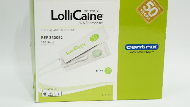 Centrix 360092 Lollicaine Topical Anesthetic Gel Mint - Box of 77 ...