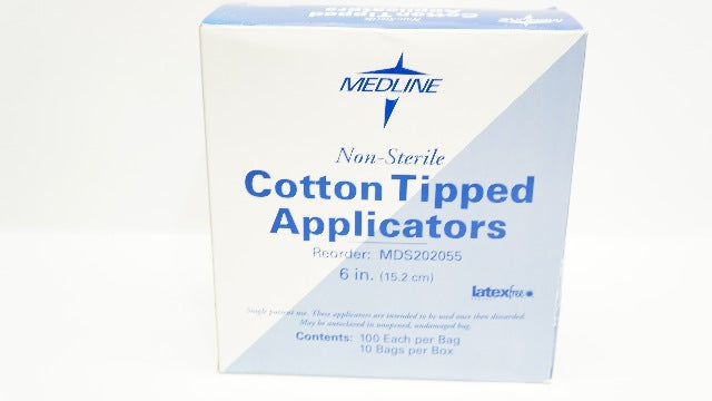 Medline MDS202055 Cotton Tipped Applicators 6inch Wood Shaft - Box of ...
