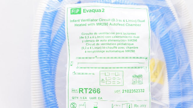 Fisher & Paykel RT266 Evaqua 2 Infant Ventilator Circuit, Dual Hrated ...