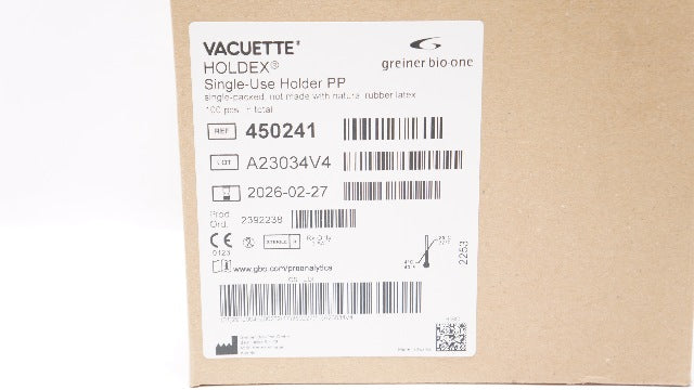 Greiner Bio-One 450241 Vacuette Holdex Single-Use Holder PP - Case of ...