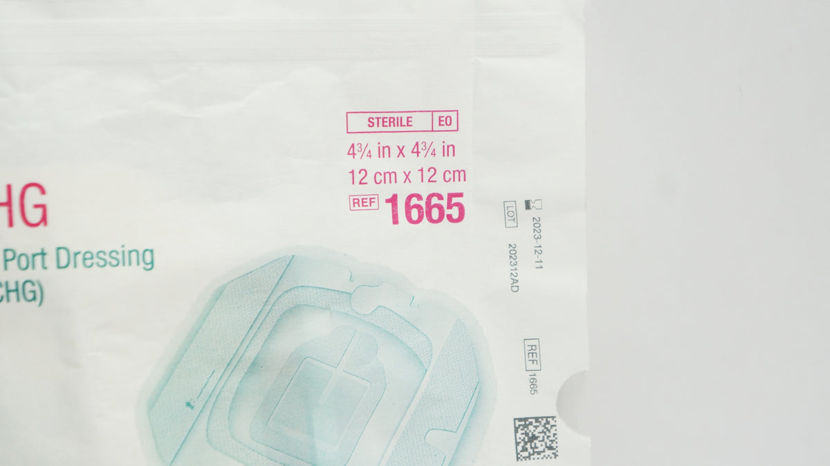 3M 1665 Tegaderm Chlorhexidine Gluconate IV Port Dressing 4-3/4 x 4-3 ...