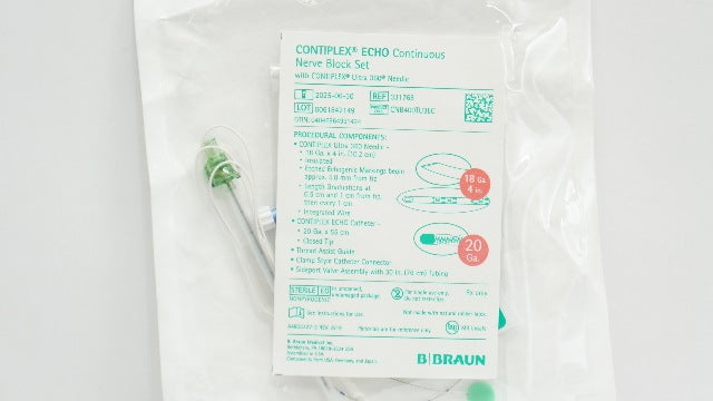 Braun 331768 CONTIPLEX ECHO Continuous Nerve Block Set 18Ga x 4inch ...