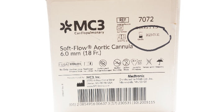 MC3 7072 Medtronic Soft-Flow Aortic Cannula 18Fr (x) - Case of 10 ...