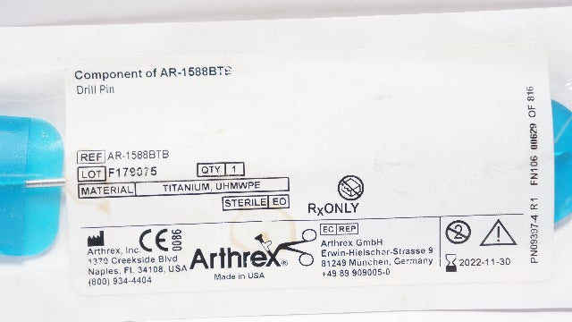 Arthrex AR-1588BTB BTB TightRope Titanium 4-Point Locking System w/Dri ...