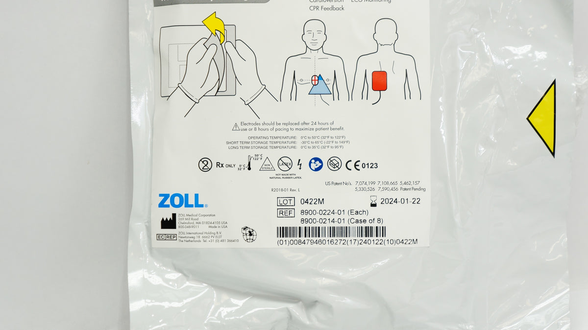Zoll 8900-0224-01 OneStep CPR Complete Adult Multi-Function Electrodes ...