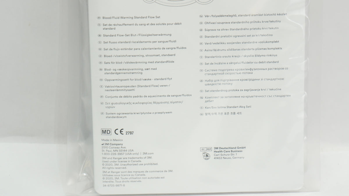 3M 24200 Ranger Blood/Fluid Warming Standard Flow Set, Sterile ...