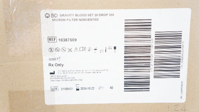 BD 10387509 Gravity Blood Set 200 Micron Filter, Nonvented 20ml - Case ...