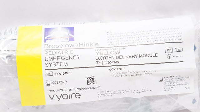 Vyaire 7700YAW Broselow/Hinkle Pediatric Emergency System Oxygen Deliv ...