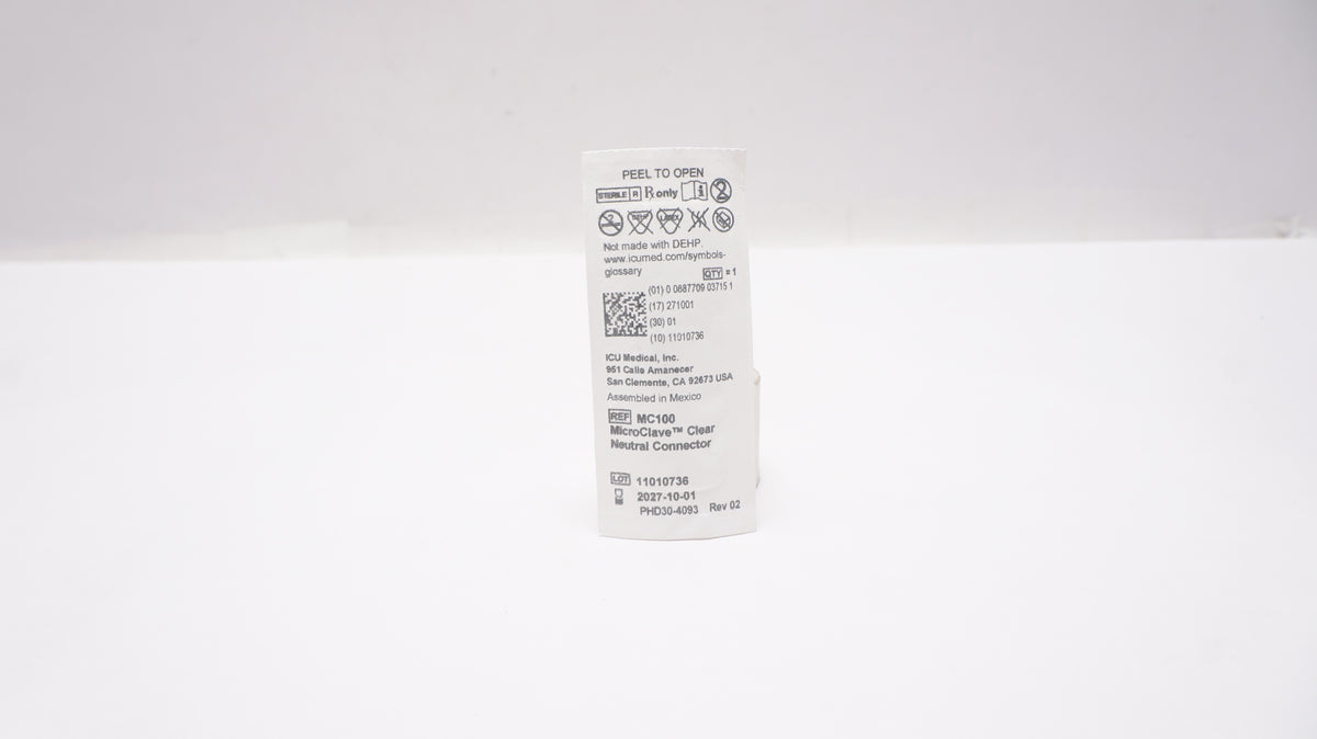 ICU Medical MC100 MicroClave Clear Neutral Connector – Imedicsales