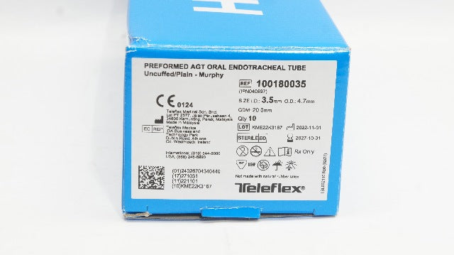 Teleflex 100180035 Rusch Preformed AGT Oral Endotracheal Tube 3.5mm ...