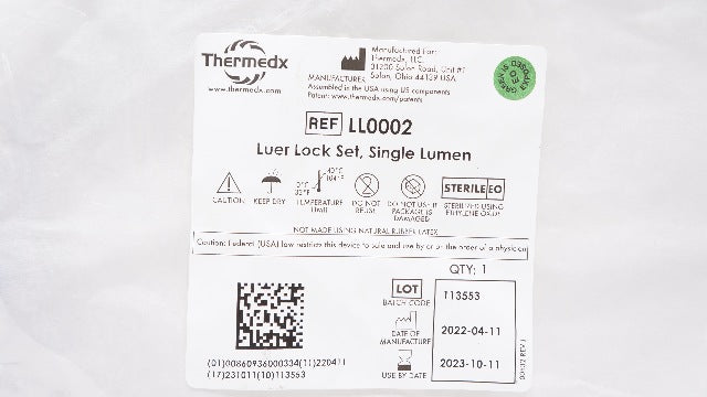 Thermedx LL0002 Single Lumen Luer Lock Set (x) – Imedicsales