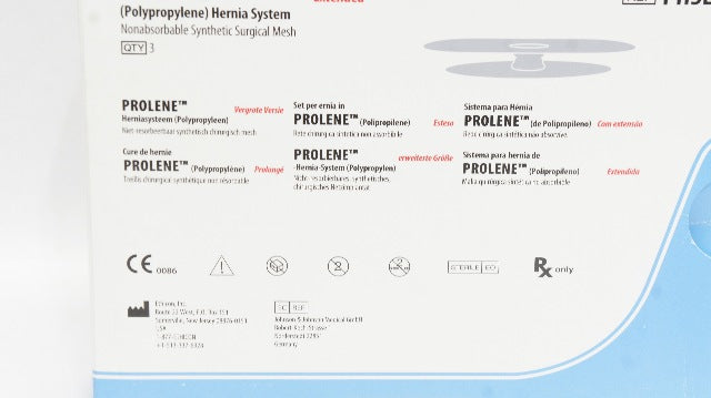 Ethicon PHSE Prolene HerniaSystem Nonabsorbable Synthetic Surgical Mes ...