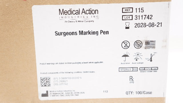 Medical Action 115 Surgeons Marking Pen - Case of 100 – Imedicsales