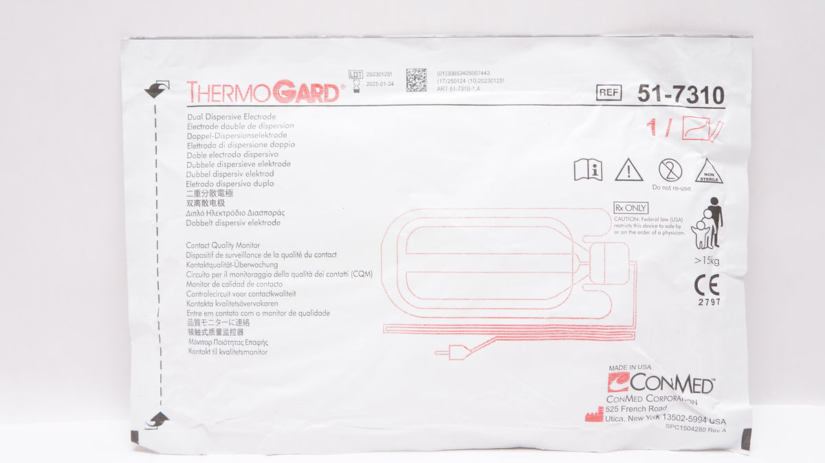 ConMed 51-7310 ThermoGard Dual Dispersive Electrode >15kg – Imedicsales