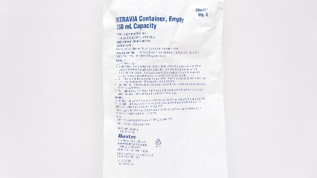 Baxter 2B8012 Intravia Containers, Empty 250ML Capacity, Sterile - Pac ...