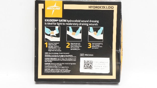 Medline MSC5444 Exuderm Satin Hydrocolloid Wound Dressing 4 x 4inch ...