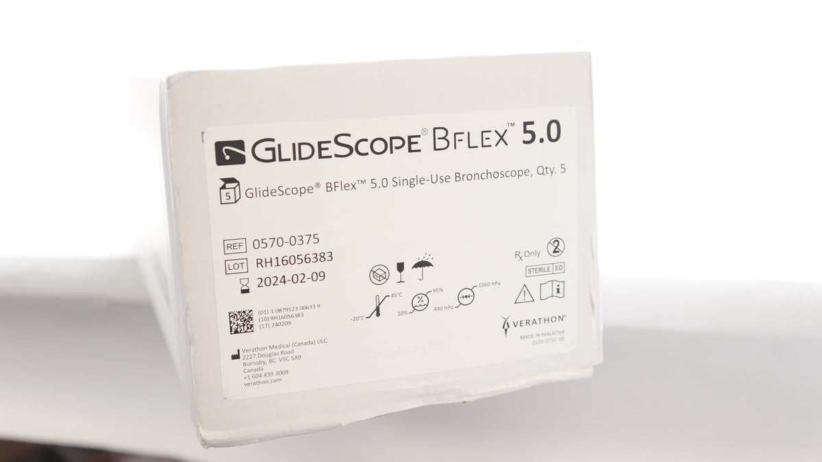 Verathon 0570-0375 GlideScope Bflex 5.0 Single-Use Bronchoscope (x ...