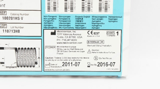 MicroVention 100201HS-V Endovascular Embolization Coil Helical 2mm x 1 ...