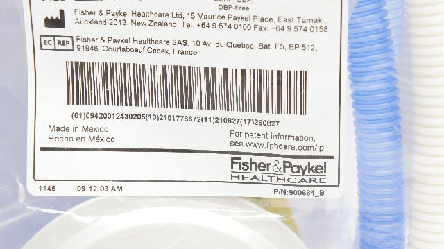 Fisher&Paykel RT265 Evaqua 2 Infant Ventilator Circuit >4L/min Dual He ...