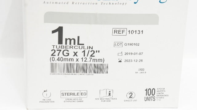 Retractable Technologies 10131 VanishPoint Tuberculin Syringe 1mL -Box ...