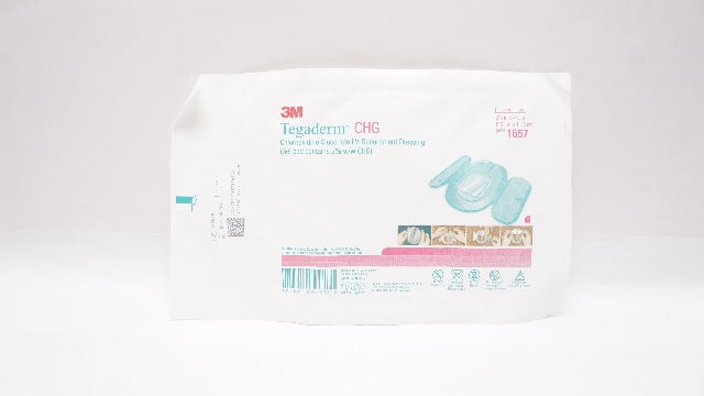 3M 1657 Tegaderm CHG Chlorhexidine Gluconate I.V. Dressing 3 1/2 x 4 1 ...