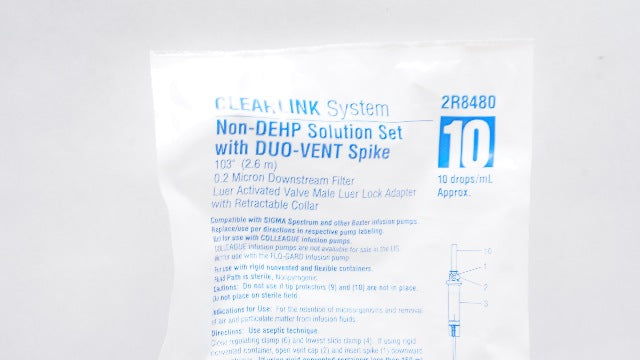 Baxter 2R8480 Clearlink System Non-Dehp Solution Set 103inch, 10drops ...