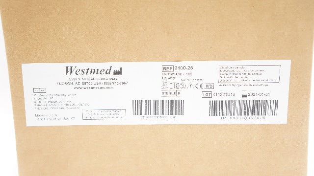 Westmed 3100-25 Blood Gas Sampler A-Line, 1CC Syringe (x) - Case of 10 ...