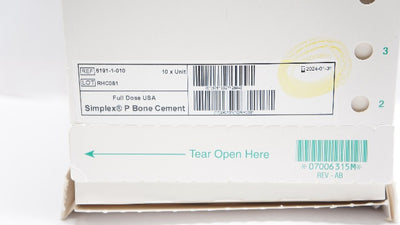 Stryker 6191-1-010 Simplex P Surgical Radiopaque Bone Cement (x) - Box ...
