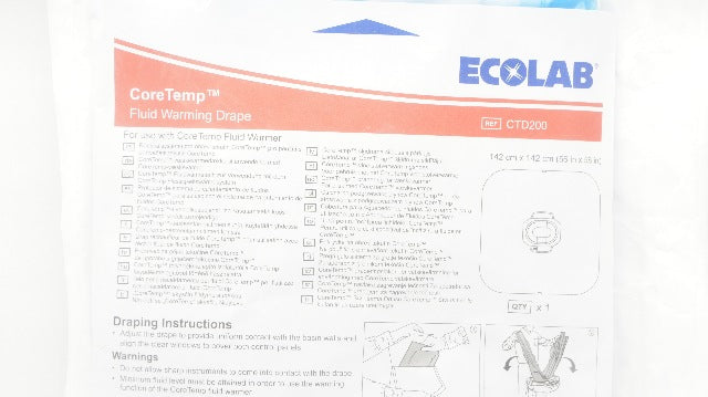 Microtek CTD200 Ecolab CoreTemp Fluid Warming Drape 56inch x 56inch ...