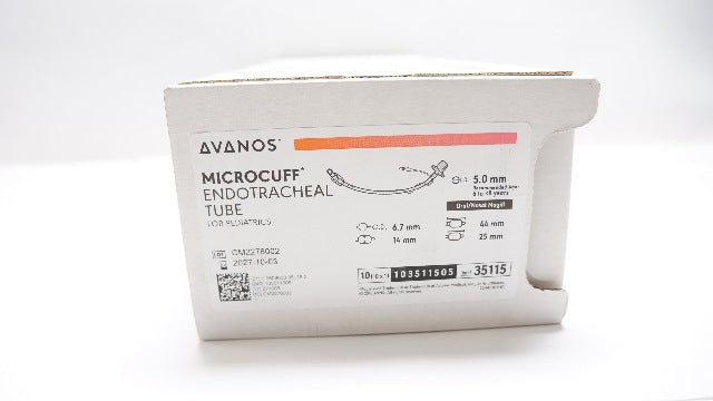 Avanos 35115 Microcuff Endotracheal Tube Oral/Nasal Magill, 5.0mm - Bo ...