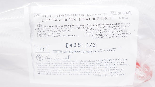 Bio-Med 2030-O Disposable Infant Breathing Circuit – Imedicsales