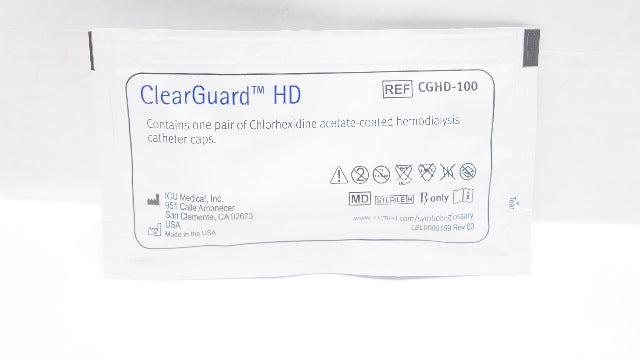 ICU Medical CGHD-100 ClearGuard HD Chlorhexidine Hemodialysis Cath. Ca ...