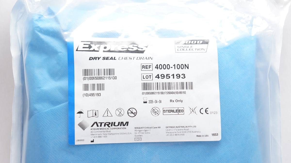 Atrium 4000-100N Express 4000 Single Collection Dry Seal Chest Drain ...
