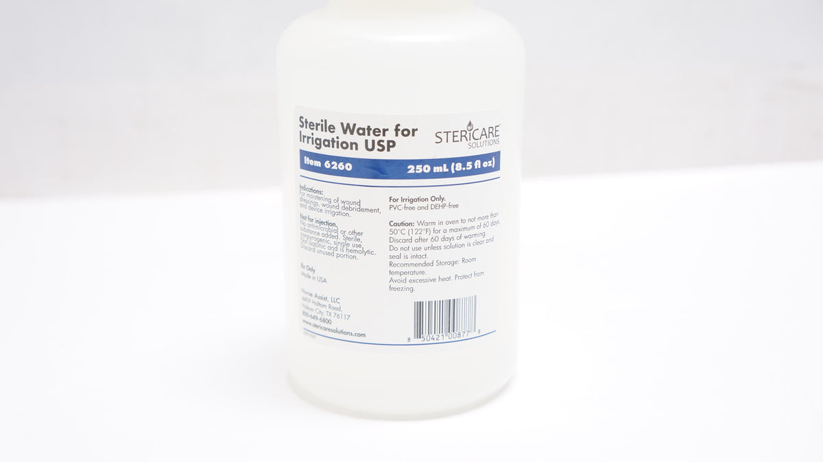 Nurse Assist 6260 SteriCare Sterile Water For Irrigation USP 8.5fl.oz ...