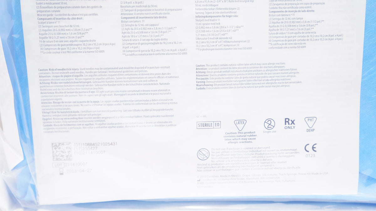 Covidien 8888565507 Argyle Thoracostomy Procedure Tray (x) – Imedicsales