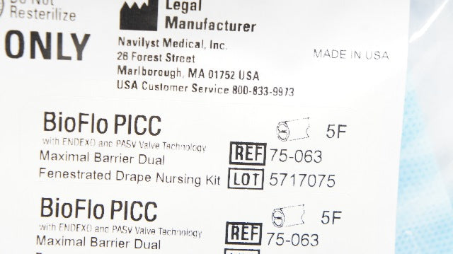 Navilyst Medical 75-063 BioFlo PICC Maximal Barrier Dual Drape Nursing ...