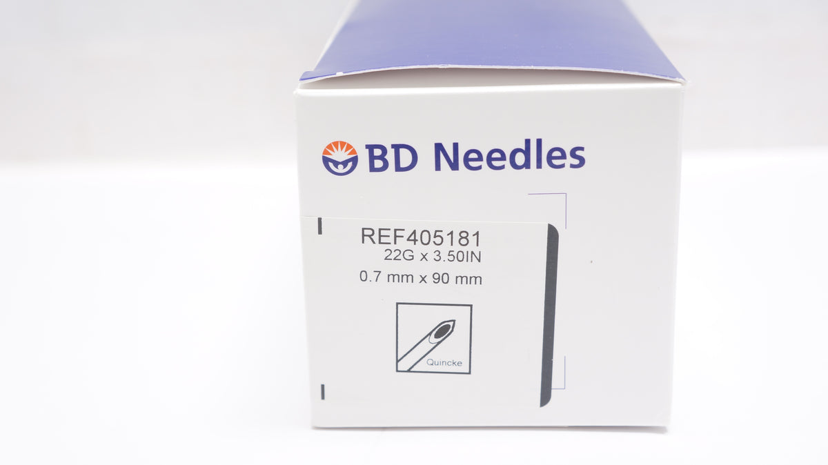 BD 405181 Becton Spinal Ndle Quincke Type Point 22G x 3.50inch - Box o ...